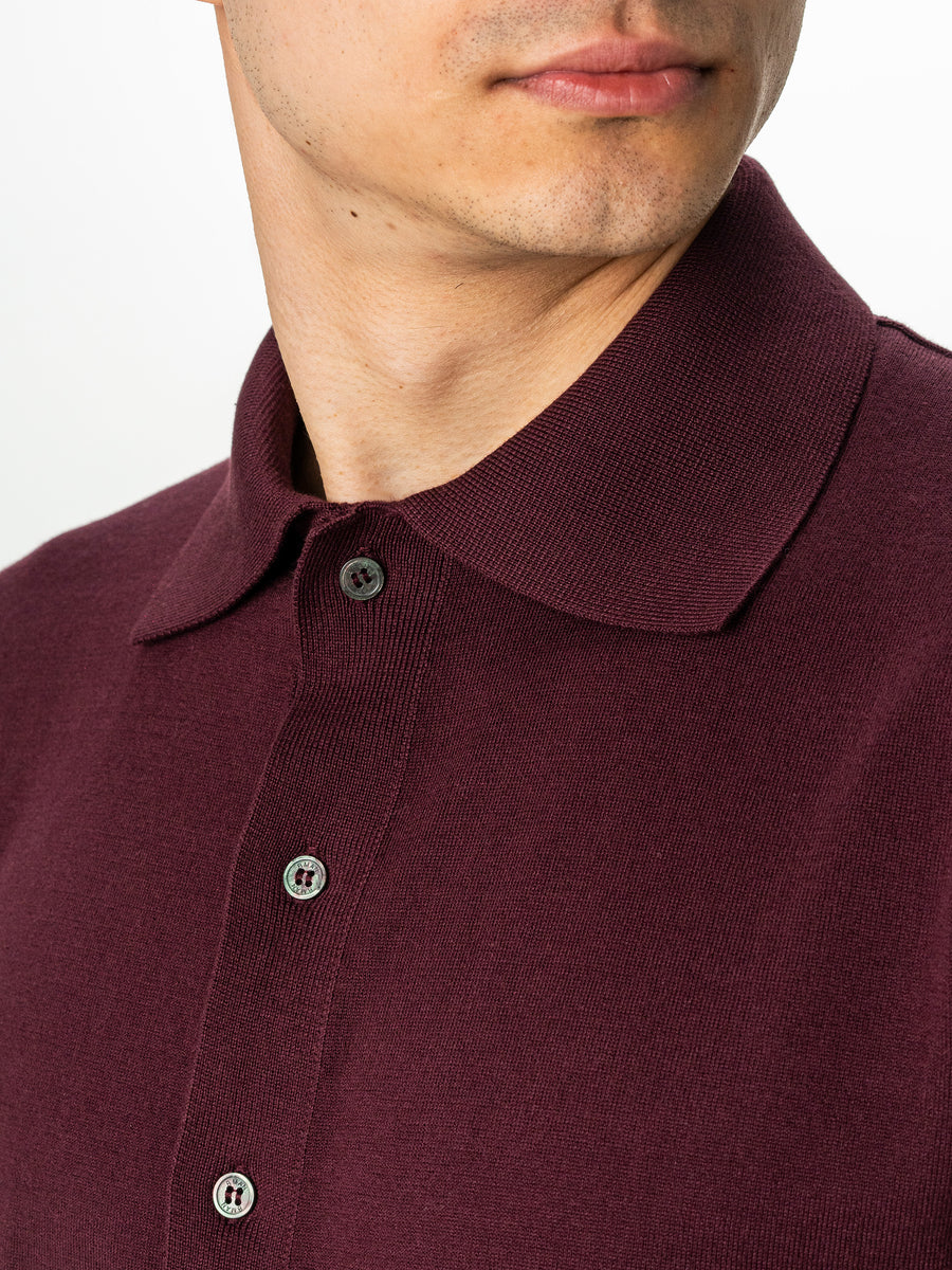 Tricou Rosu Bordo Barbati De Vara Cu Nasturi Guler Polo Bman291