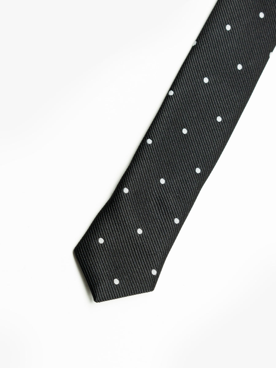 Cravata Barbati Neagra Imprimeu Puncte Albe BMan917
