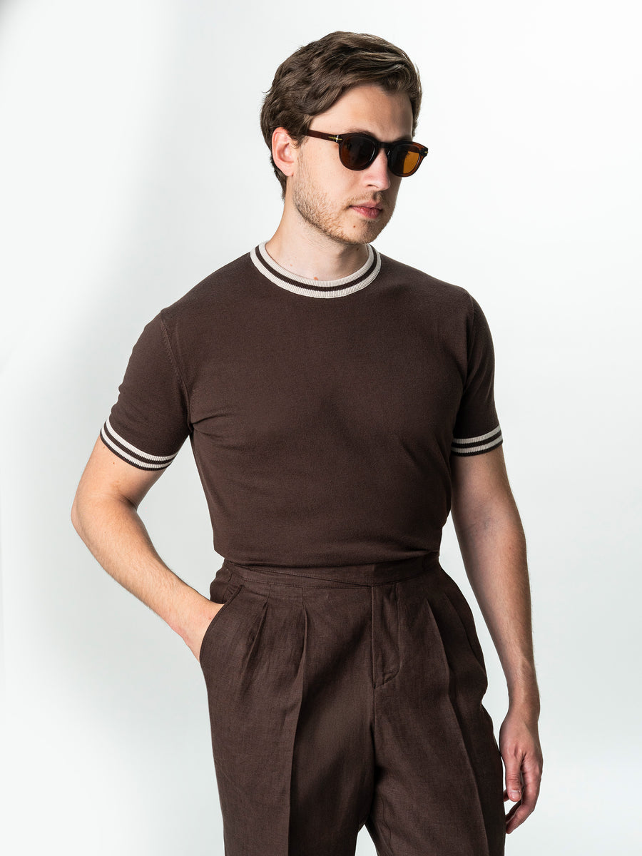 Tricou Premium Barbati Maro Cafeniu 100% Bumbac BMan292
