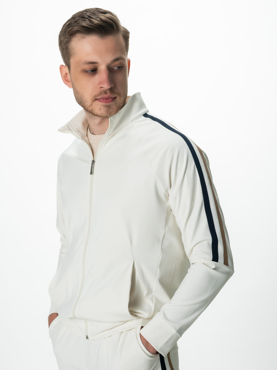 Trening Modern Casual Barbati Premium Off White De Vara Din Matase & N