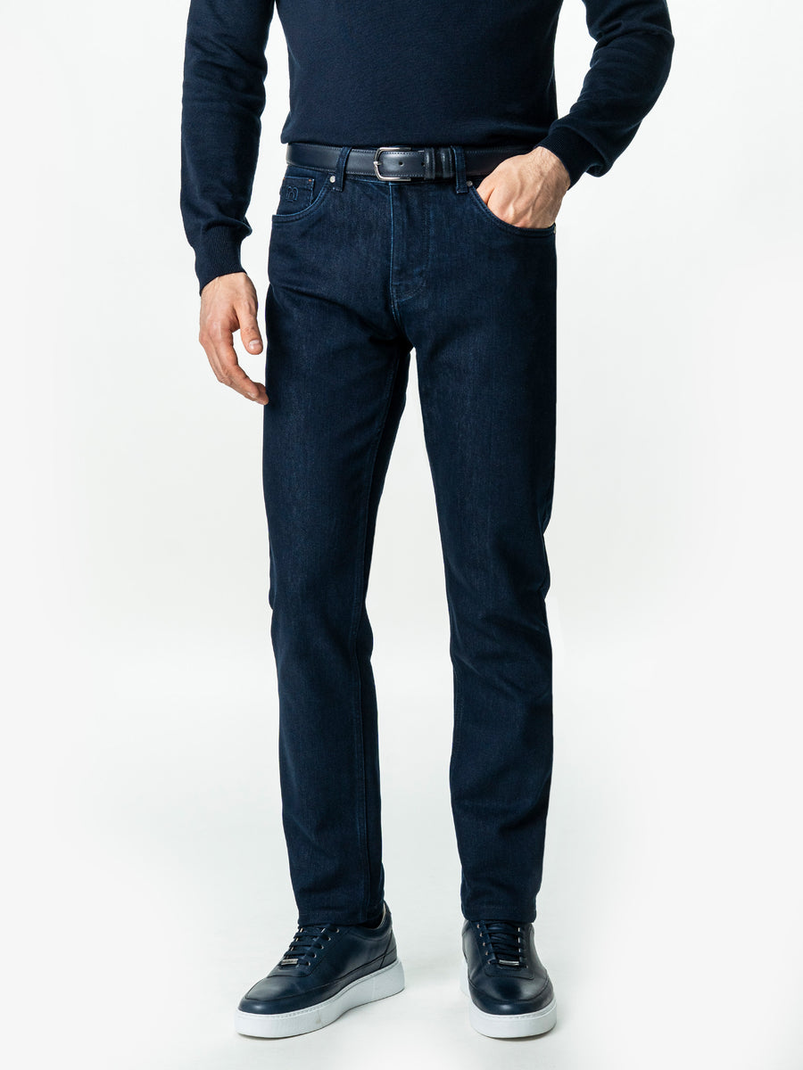 Blugi Barbati Albastru Indigo Comfort Fit Denim T400 BMan0003