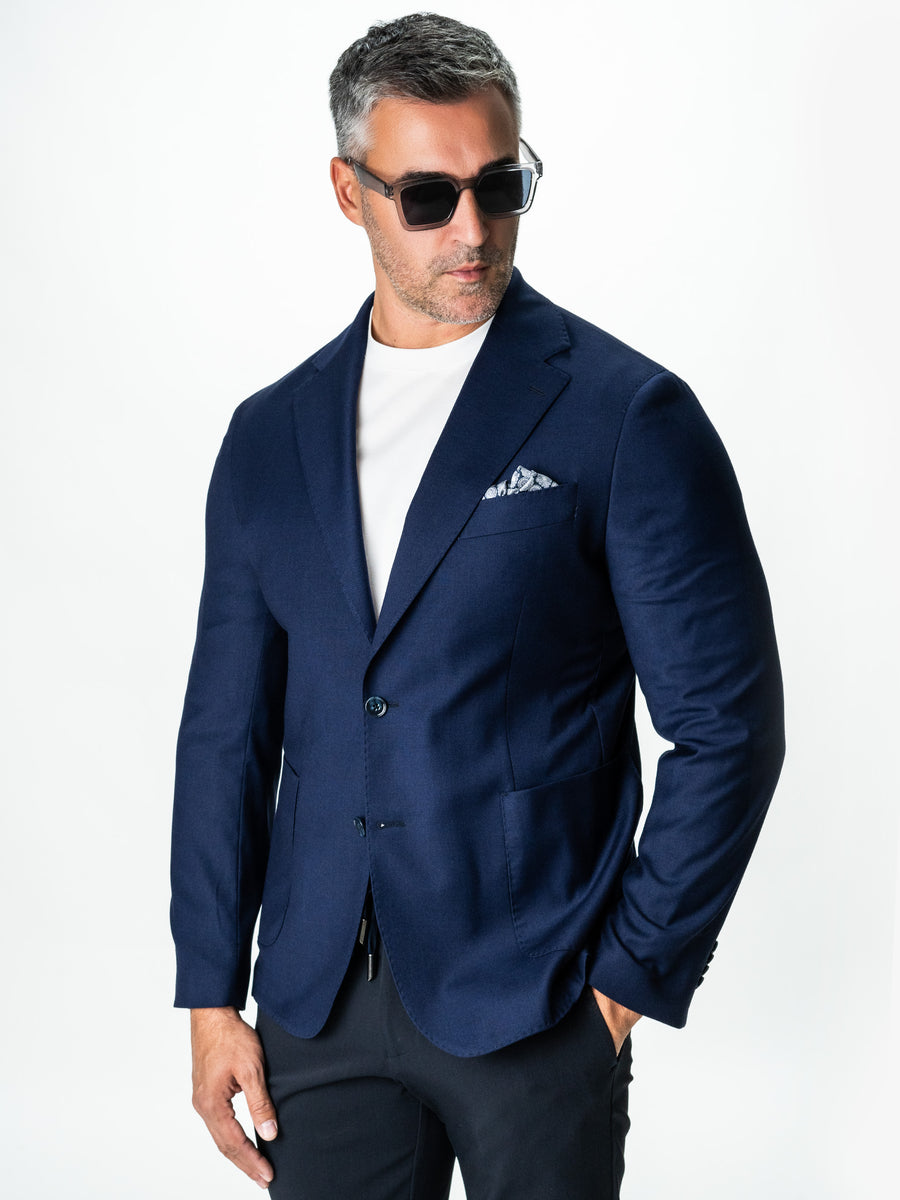Sacou Smart Casual Barbati Albastru Indigo All Season Stofa Sarto BMan