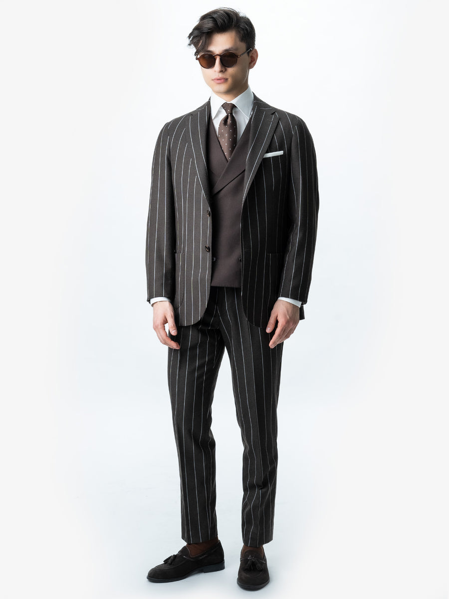 Costum Barbati Modern & Smart Casual Maro Inchis In Dungi All Season B